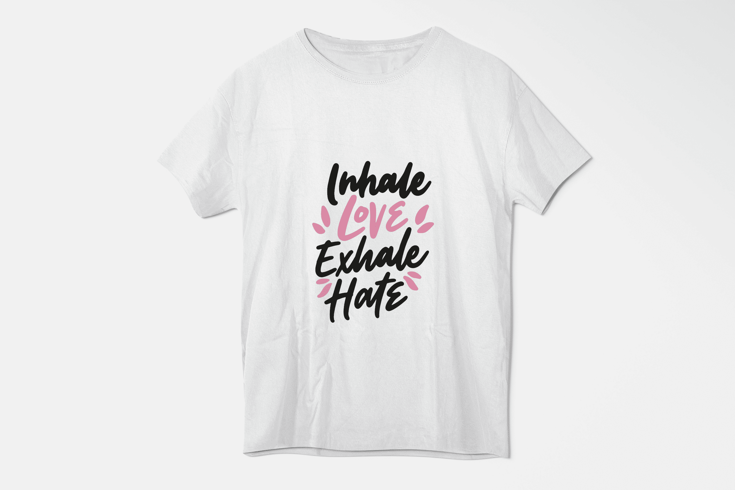 Playera personalizada con frase de inhale amor - Maywayul